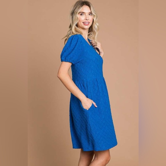 Culture Code | Dresses | Culture Code Texture Round Neck Short Sleeve ...
